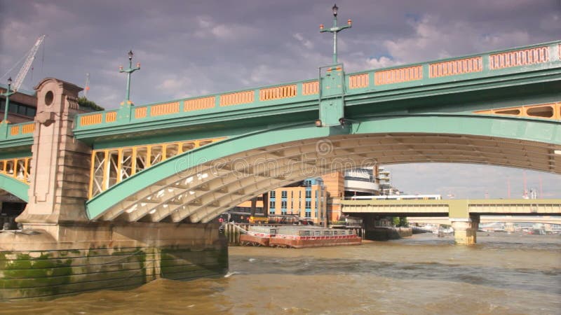 View from Excursion Boat Going Slowly Under Bridge Stock Footage ...