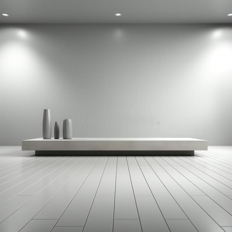 View Exhibit in a Gallery. White Color Concept with Minimal Decor Vases ...