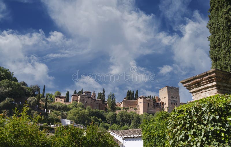View of the Alhambra in Granada Stock Image - Image of europe ...