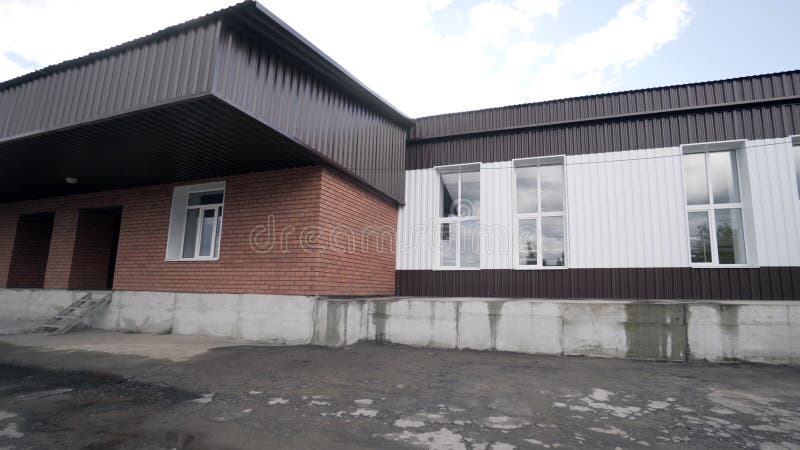 An Old Small Factory Plant Manufactory Works Building in Sepia Colour ...