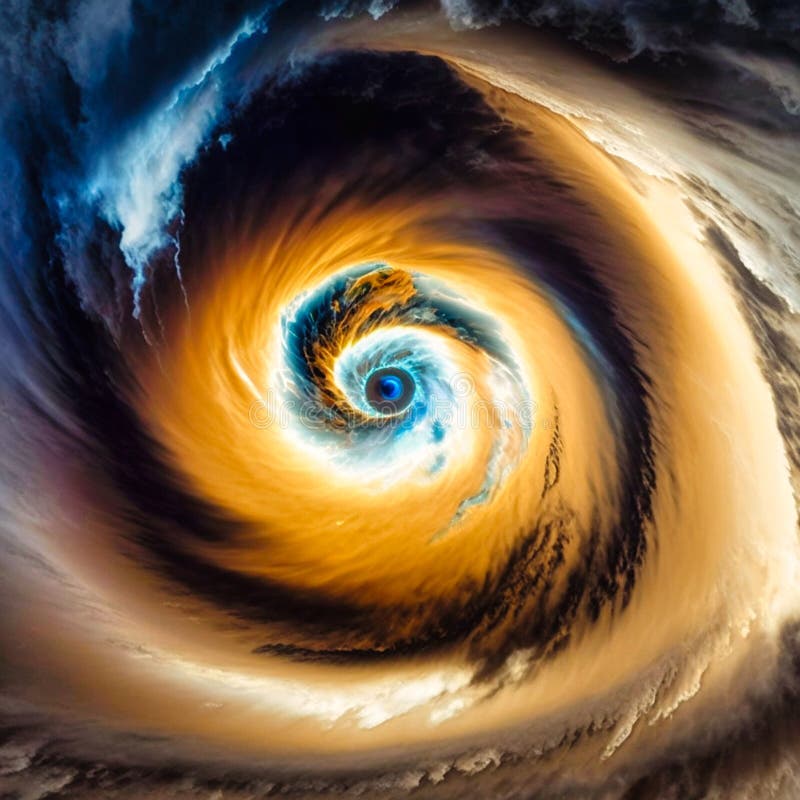A View of the Eye of a Cyclone from Space, Generative AI Stock ...