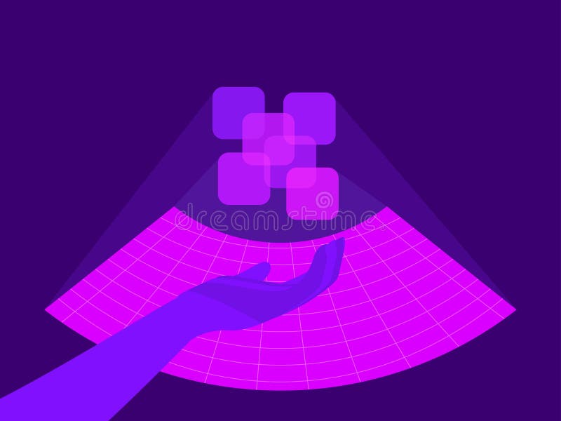 View from the Eyes of Virtual Reality. Hand in Cyberspace. Manual ...