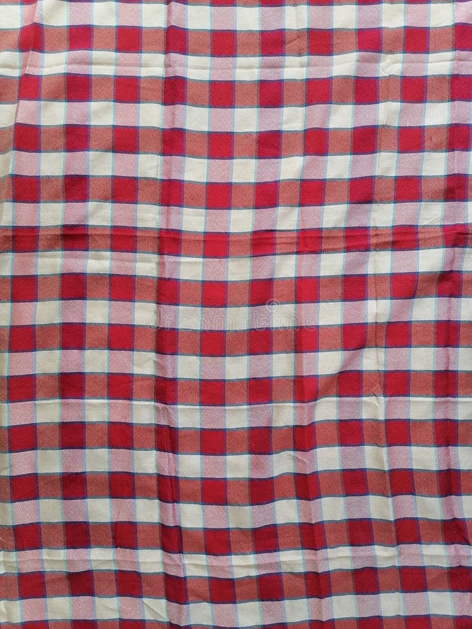 Classic Plaid Design Red, White, and Blue Checkered Fabric Stock Image ...