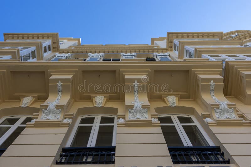 View of the Facade of the Beautiful Building from the Bottom Up Stock ...