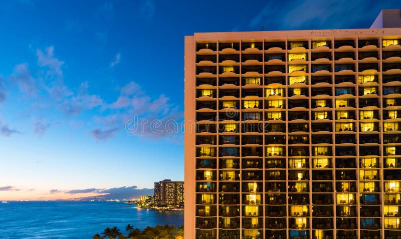 View of the Facade of the Building in Honolulu, Hawaii. Copy Space for ...