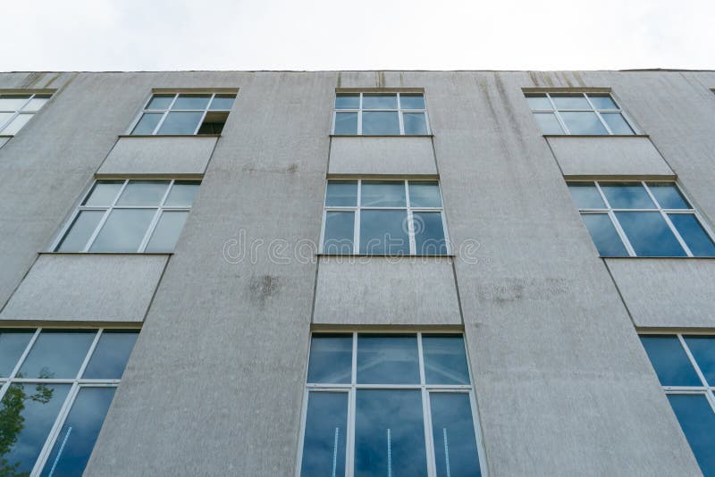 View of the Facade of an Office Building with Large Windows. New Wide ...