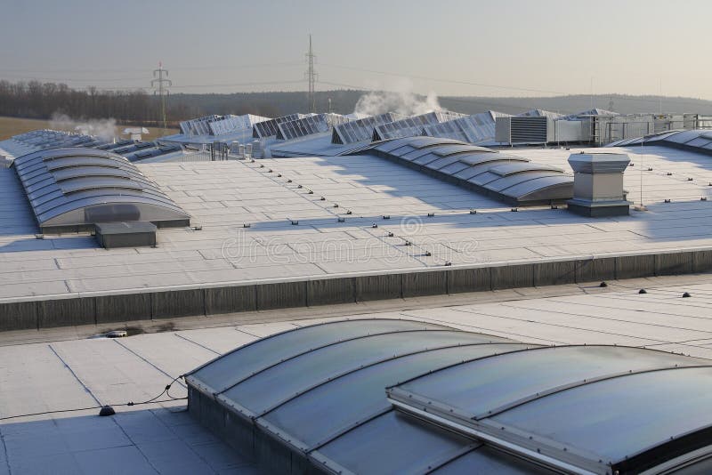 View on a factory roof stock image. Image of detail, lightning - 23206677