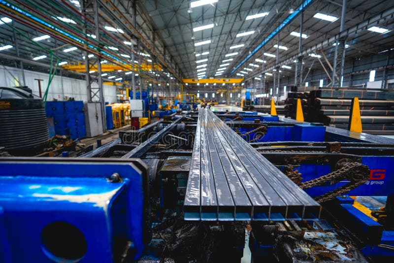 View of the Factory Structure with Heavy Machinery Stock Photo - Image ...