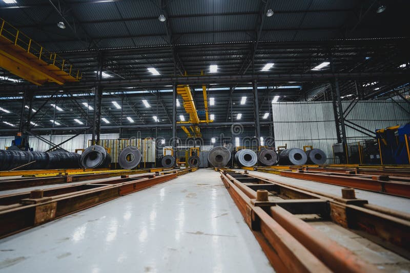 View of the Factory Structure with Steel Wheels Stock Photo - Image of ...