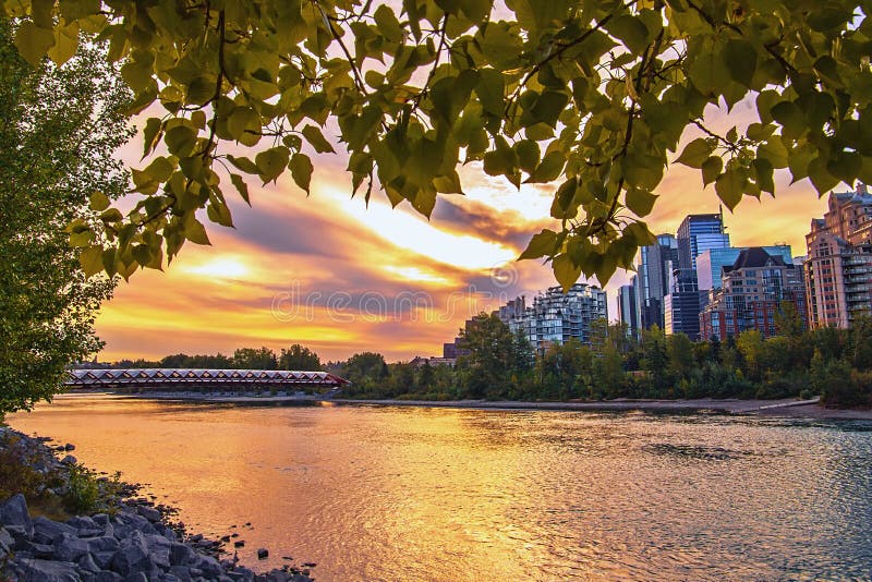 Fall Sunrise Over the Bow River Valley Editorial Photography - Image of ...