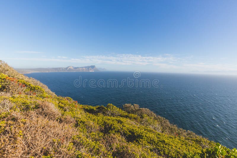 View of False Bay from Cape Point in Cape Town Stock Image - Image of ...