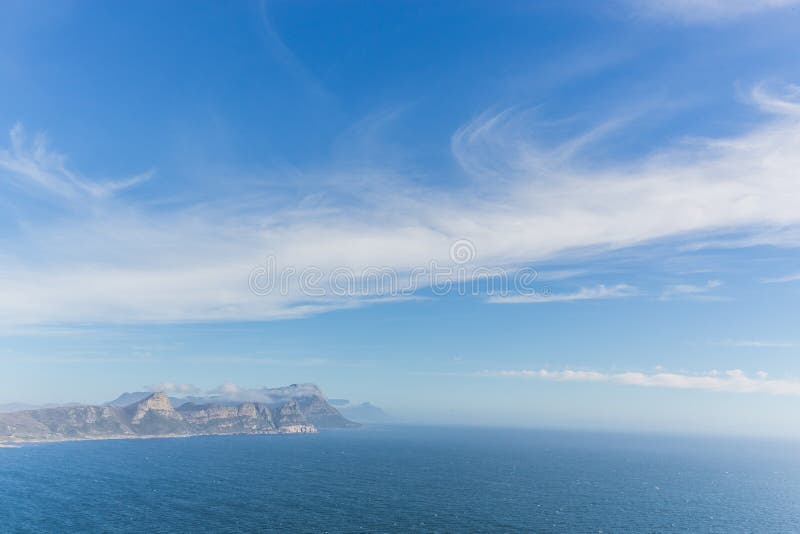 View of False Bay from Cape Point in Cape Town Stock Image - Image of ...
