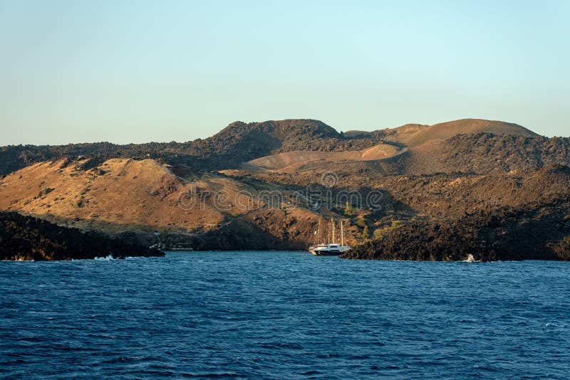 Volcanic Santorini stock image. Image of landscape, cyclades - 259643229