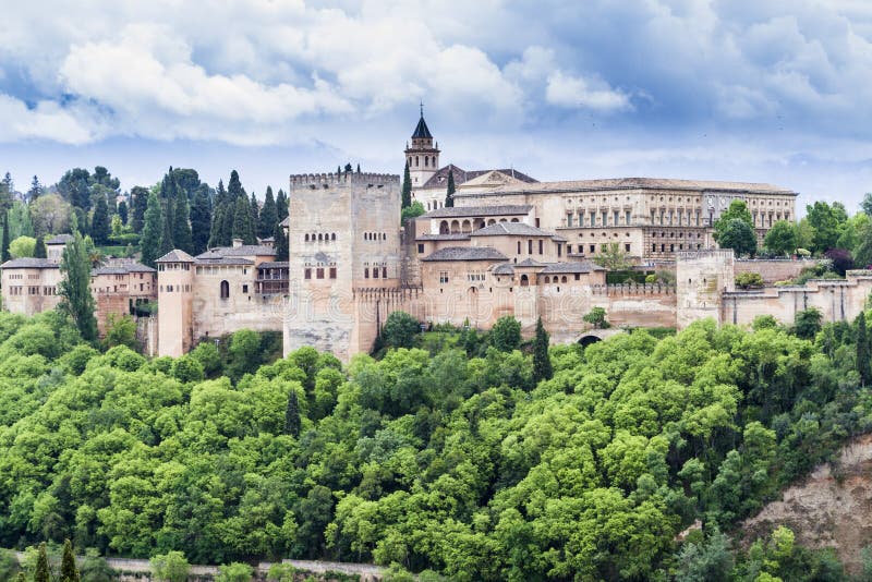 View of the Famous Alhambra, Granada, Spain. Stock Image - Image of ...