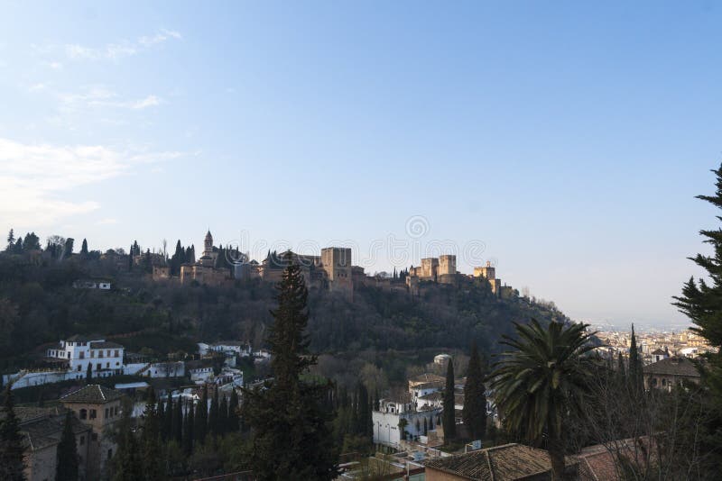 View of the Famous Alhambra, Granada, Spain. Stock Photo - Image of ...