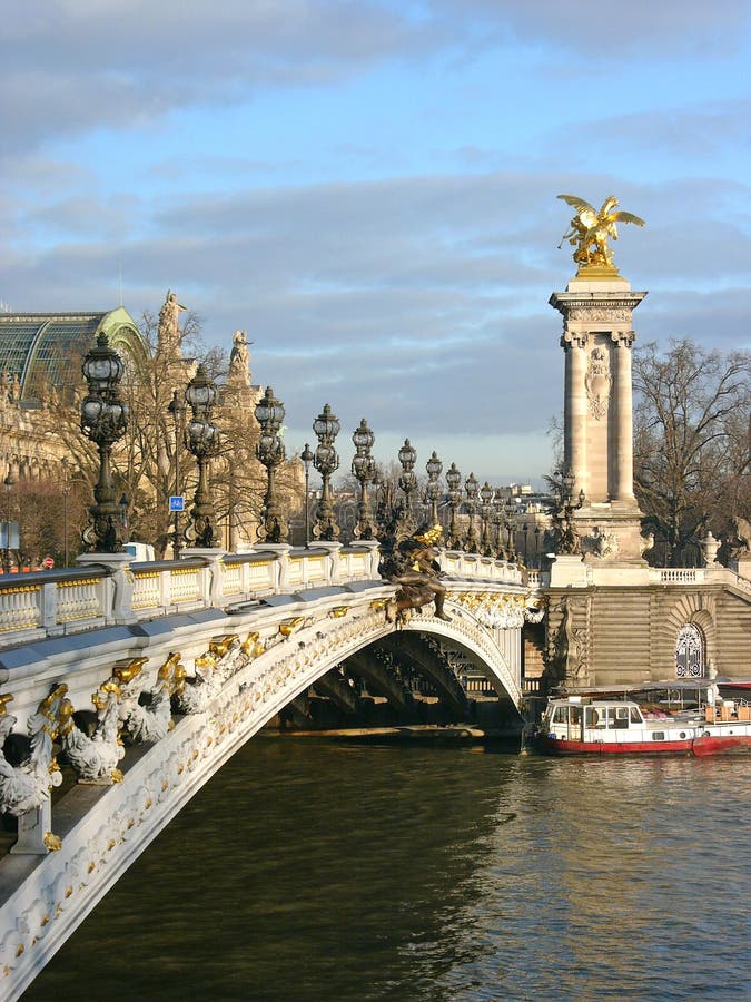Bridge Alexandre Iii - Paris Stock Photo - Image of sculpture, river ...