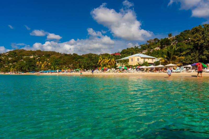 Grand Anse Beach in Grenada Editorial Stock Image - Image of seashore ...