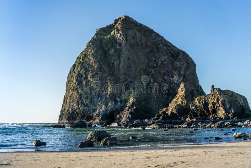 Haystack Rock Monolith 13 stock photo. Image of shoreline - 174059730