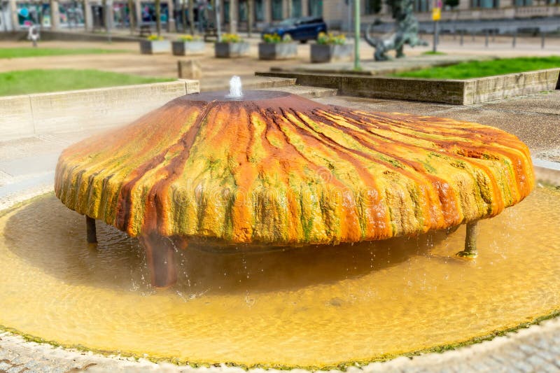 View of the Famous Hot Spring, Wiesbaden - Germany Stock Photo - Image ...