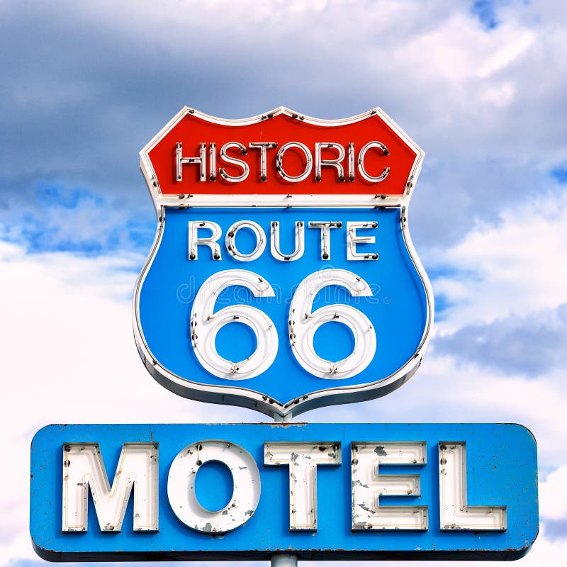 Iconic Route 66 sign stock image. Image of iconic, america - 34658817