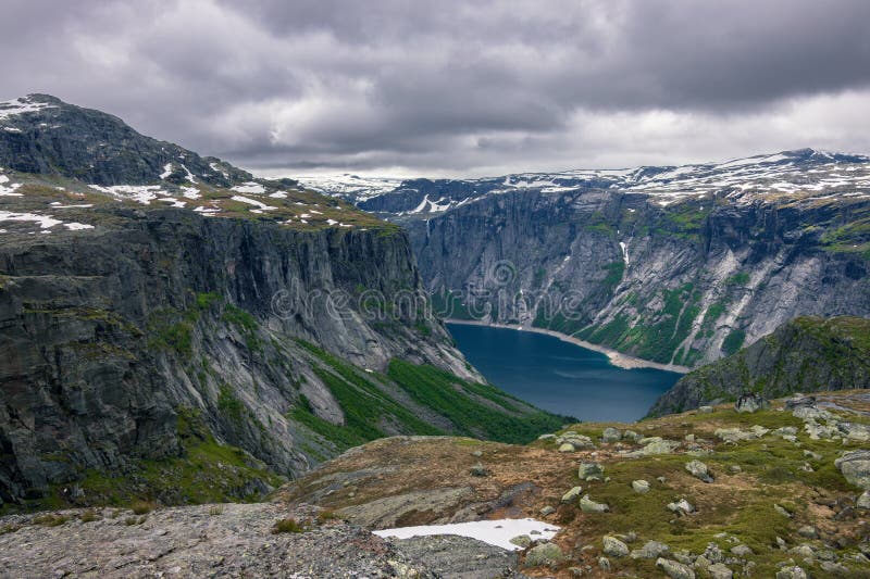 View of the Famous Trolltunga and the Surrounding Area Near Odda ...