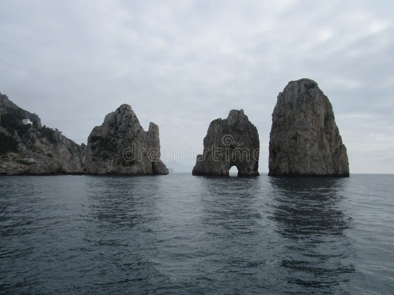 Faraglioni Rock Formations in Capri, Italy Stock Image - Image of ...