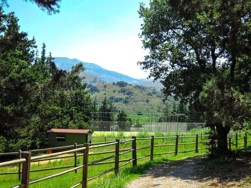 View of a Farm Gate Leading into Lush Green Countryside. Stock Image ...