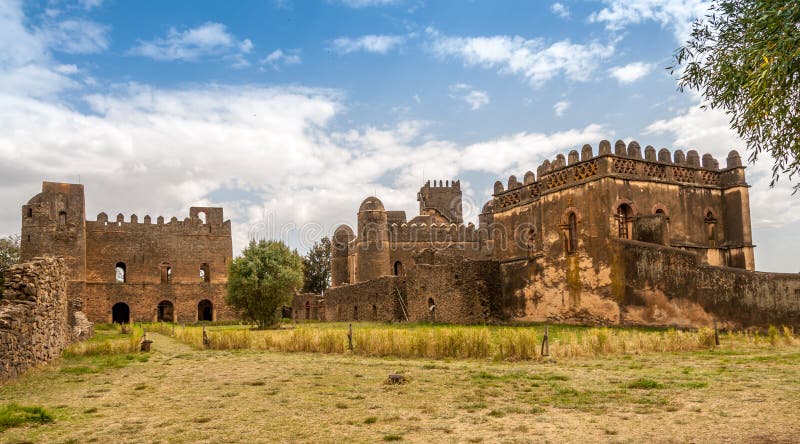View at the Fasilides Castle Complex Stock Photo - Image of fasilides ...