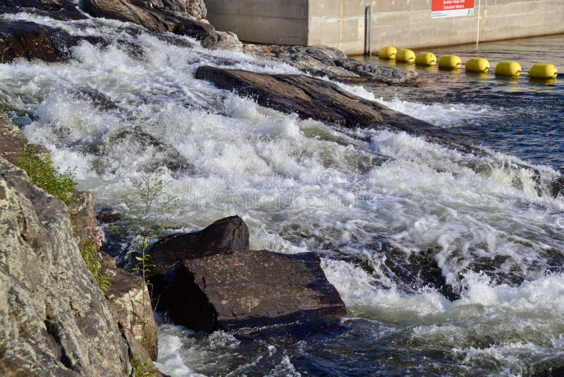 View of Fast Flowing Water at Bala Falls Stock Photo - Image of ...