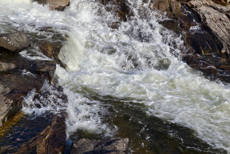 View of Fast Flowing Water at Bala Falls Stock Image - Image of muskoka ...
