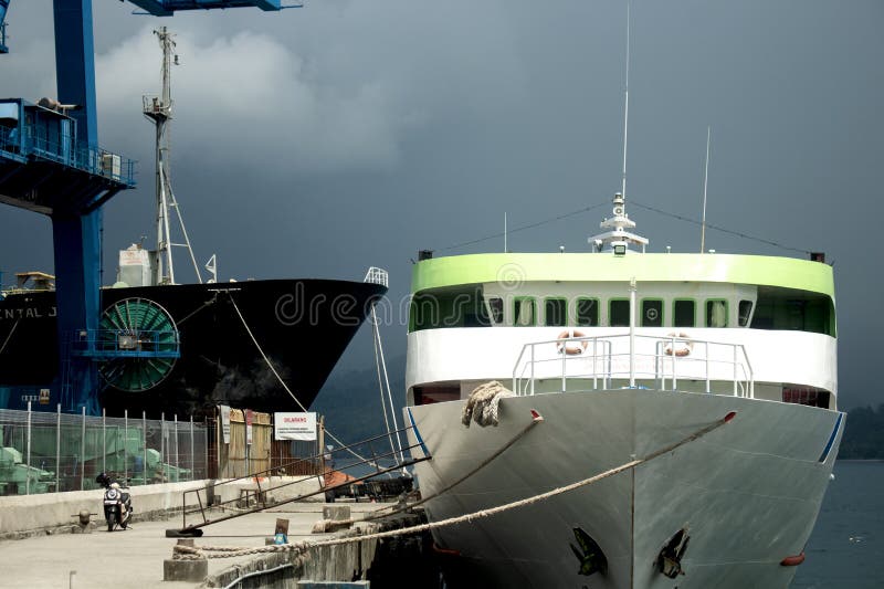 View of a Fast Ship Docked in the Harbour Stock Photo - Image of ...