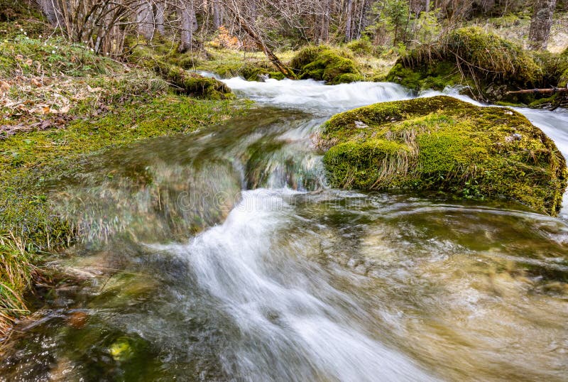 Fast stream with cascade. stock image. Image of outdoor - 47613973