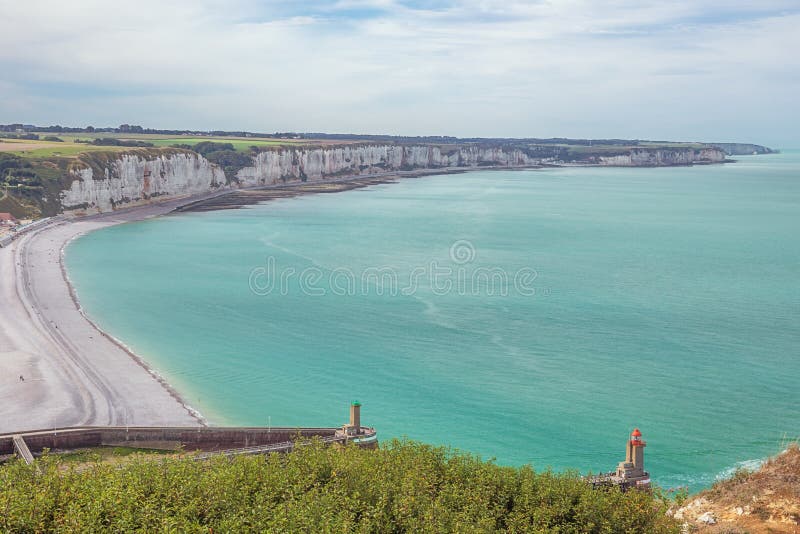 View of Fecamp and Its Beach Stock Photo - Image of fecamp, nature ...