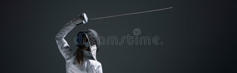 View of Fencer Training with Rapier Stock Image - Image of panoramic ...