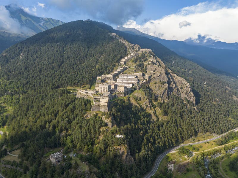 View of Fenestrelle Fort in the Italian Alps Stock Photo - Image of ...