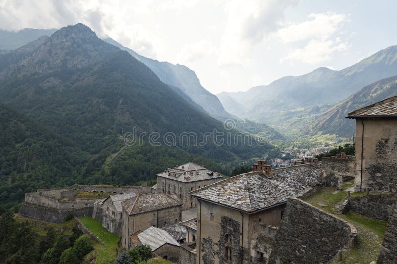 View of Fenestrelle Fort in the Italian Alps Stock Photo - Image of ...