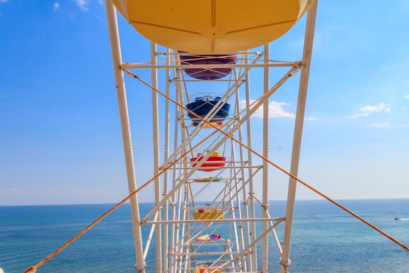 View of Ferris Wheel from Inside Stock Image - Image of architecture ...