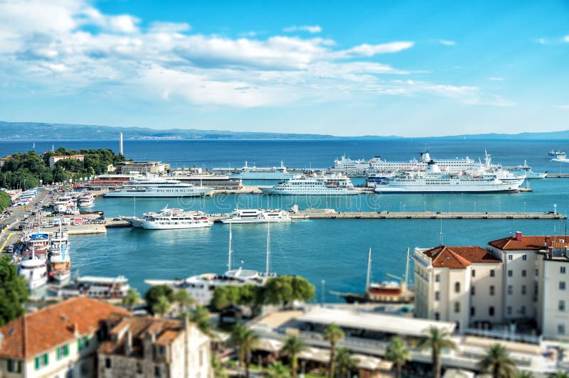 Ferry port of Split. stock image. Image of harbor, landmark - 124760819