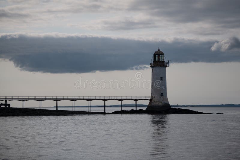 View from Ferry of the Tarbert Lighthouse, Ireland Stock Image - Image ...