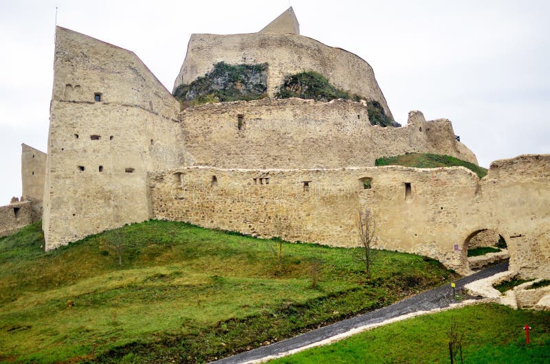 View of a feudal castle stock photo. Image of perspective - 38203912