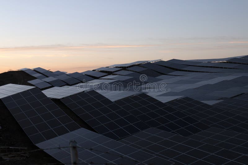 Field of solar panels stock image. Image of plant, panel - 170433549