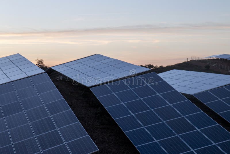 Field of solar panels stock photo. Image of generation - 170433584