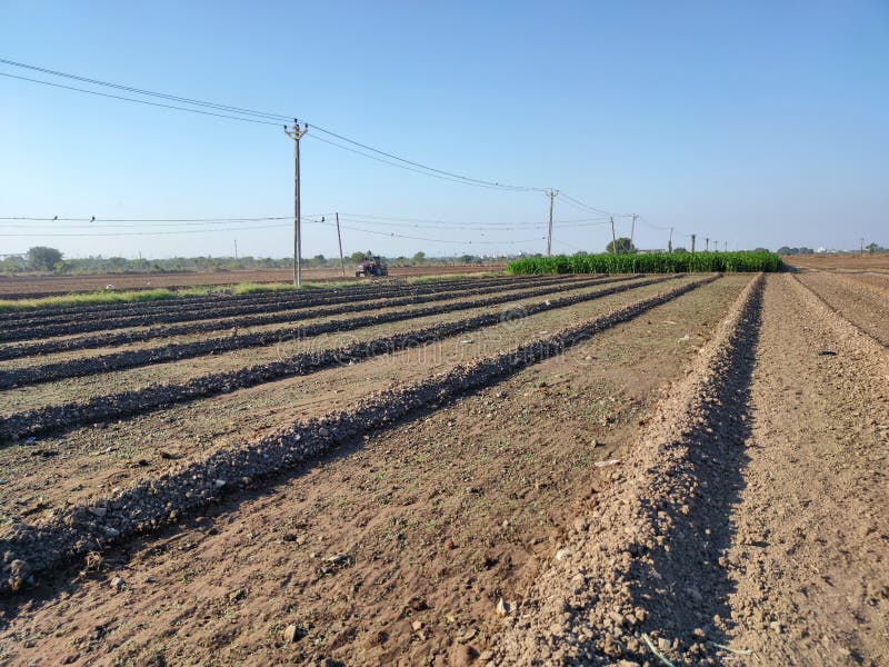 View of Field Ready for Farming Stock Image - Image of field, view ...