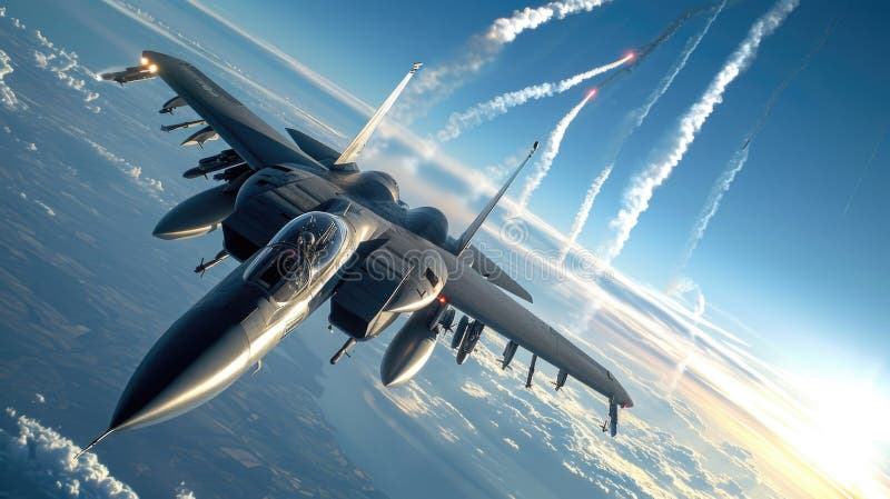 View of a Fighter Jet Above the Clouds Stock Image - Image of ...