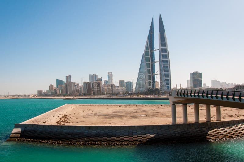 View of Financial District of Manamah, Bahrain Stock Photo - Image of ...