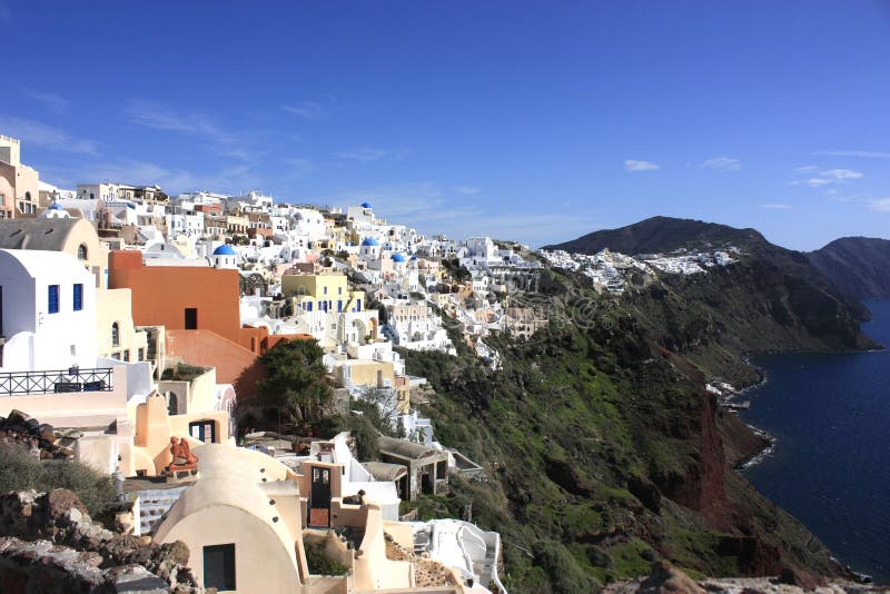 View of Fira stock photo. Image of cliff, religious, building - 48543168