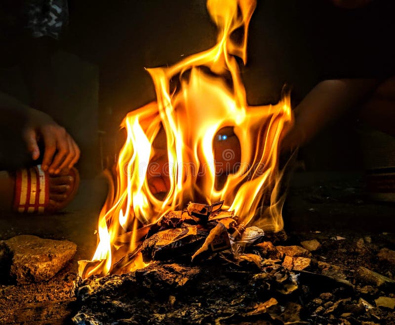 View of a Fire that Burns Spirit and Courage Stock Image - Image of ...
