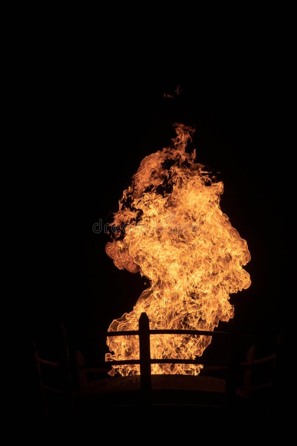 Fire Coming from a Large Outdoor Lantern Stock Photo - Image of flare ...