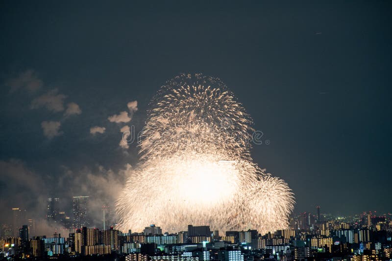 View of Fireworkâ€™s during Summer Festival (Toyonaka, Osaka, Japan ...