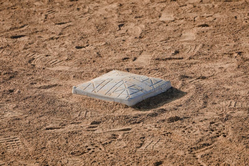 The View of First Base in a Baseball Diamond in a City Park Stock Image ...